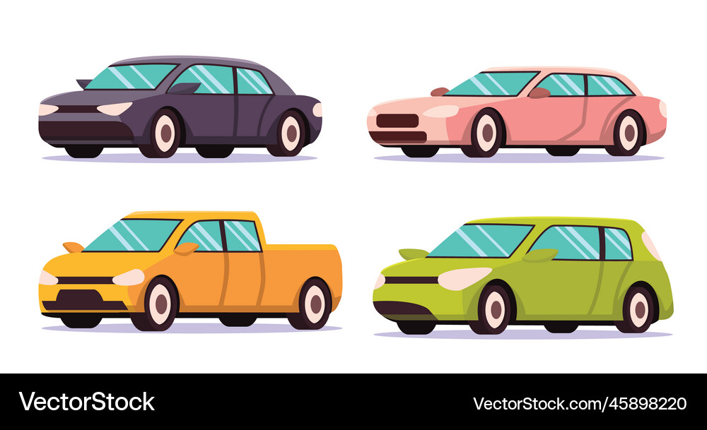Car vehicles transport in flat style Royalty Free Vector