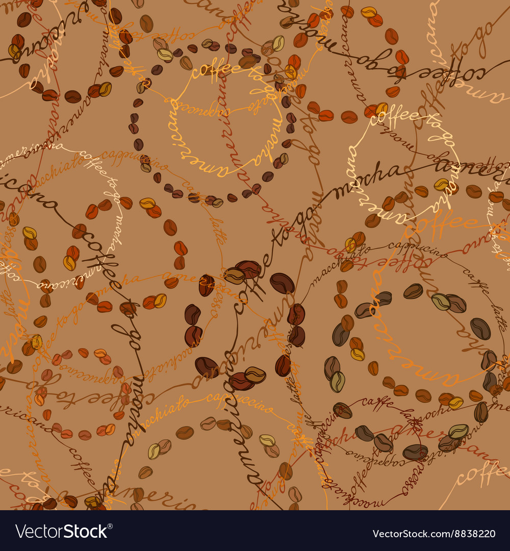 Coffee seamless pattern Royalty Free Vector Image