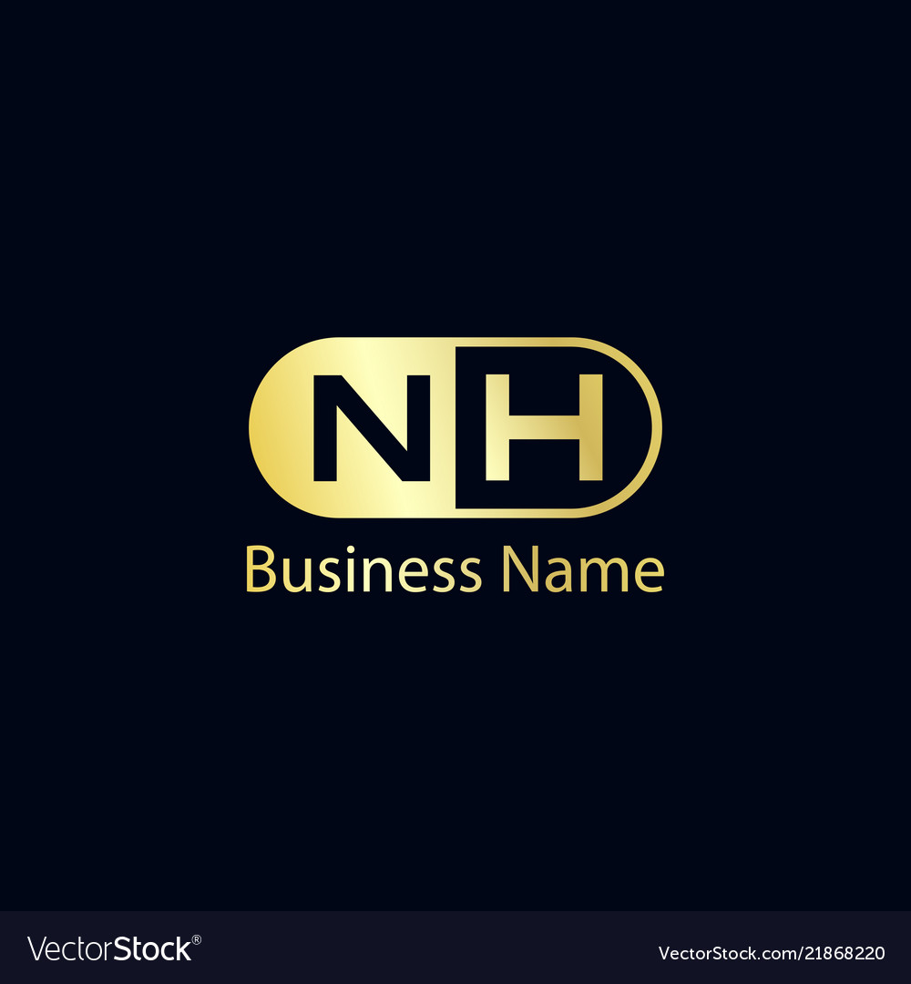Initial letter nh logo template design Royalty Free Vector