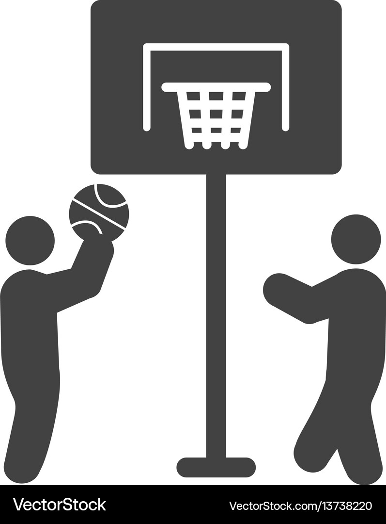 Kids playing basketball Royalty Free Vector Image