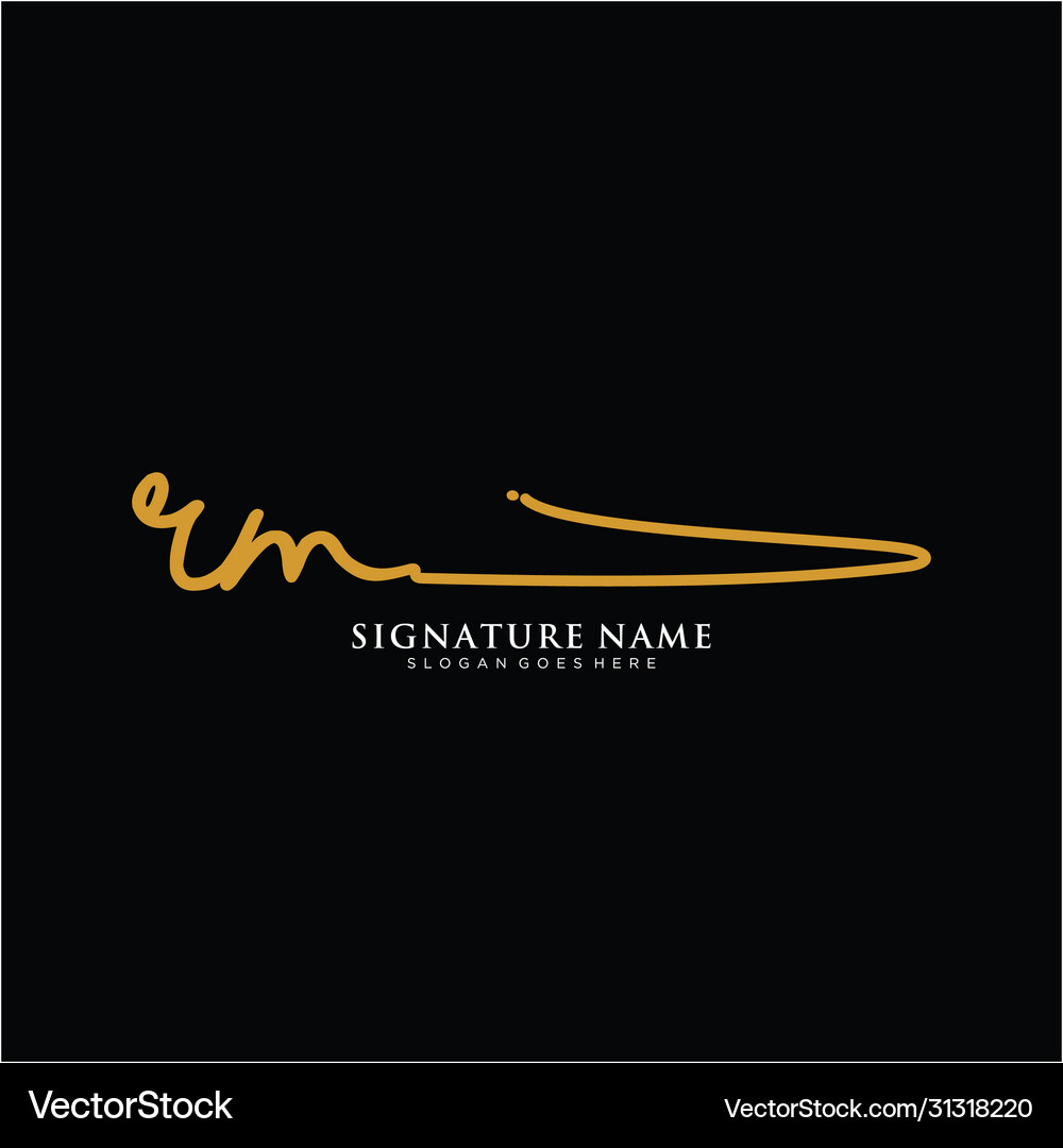 Letter rm signature logo template Royalty Free Vector Image