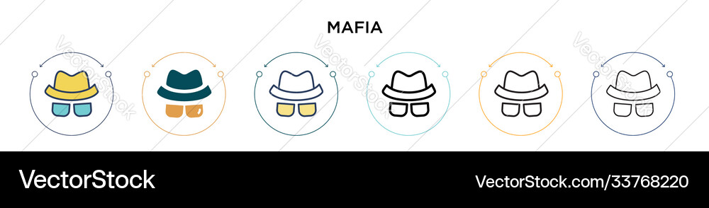 Mafia icon in filled thin line outline and stroke Vector Image