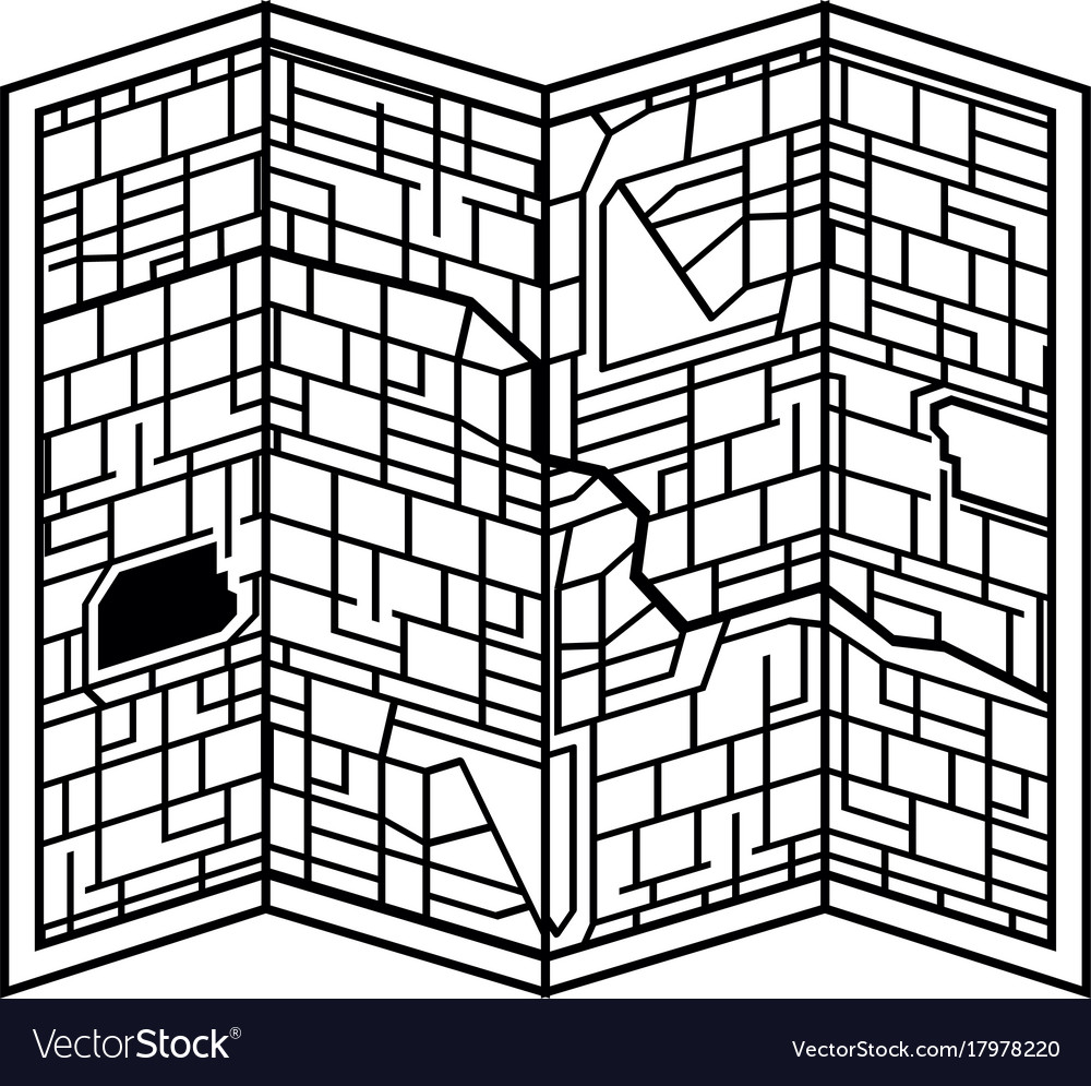 Paper map isolated icon Royalty Free Vector Image