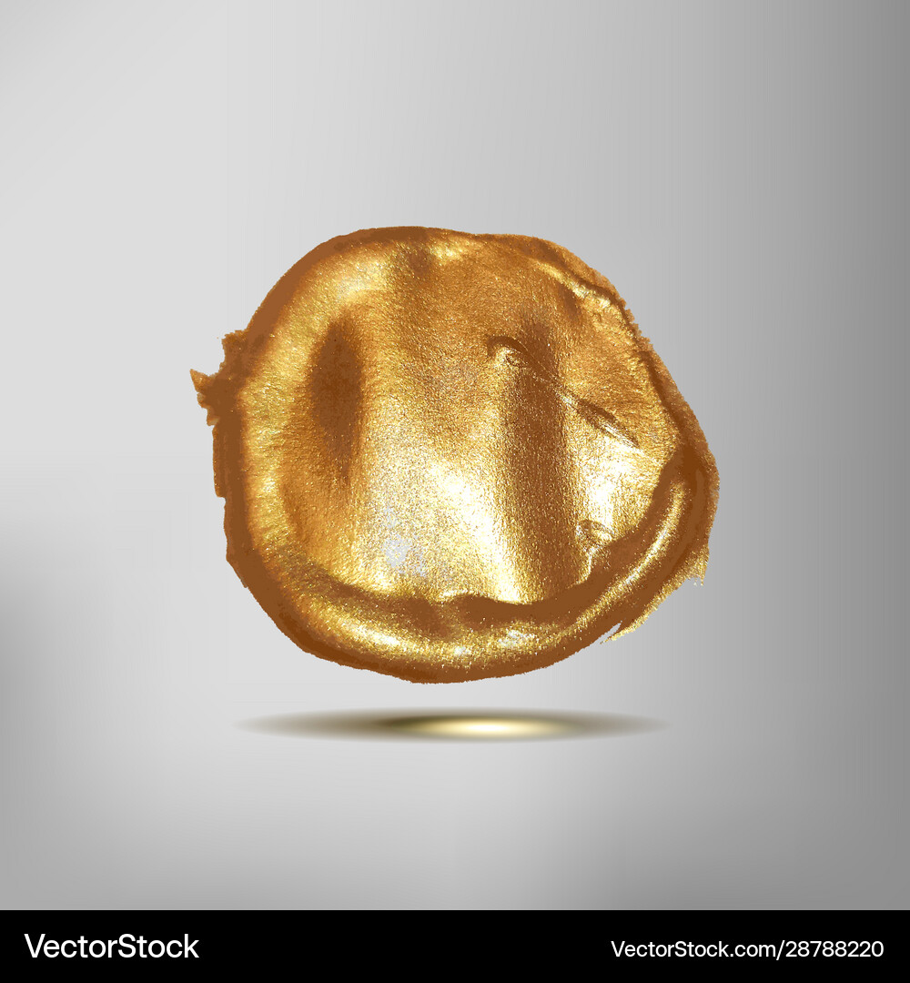 Realistic hand drawing golden brush stroke Vector Image