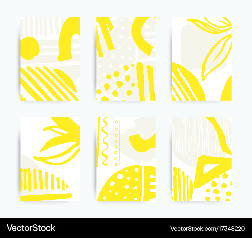 Set of decorative handmade backgrounds Royalty Free Vector