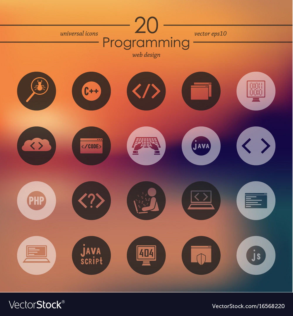 Set of programming icons Royalty Free Vector Image Set of programming icons Royalty Free Vector Image