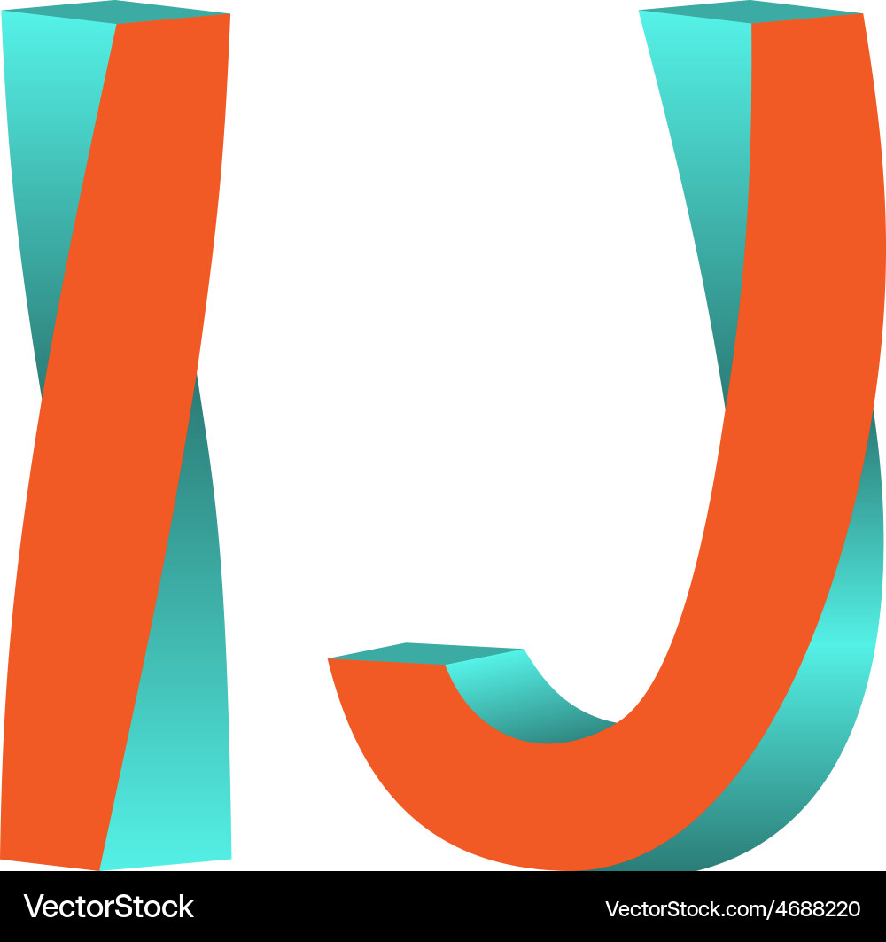 Twisted letters i j logo icon design template Vector Image