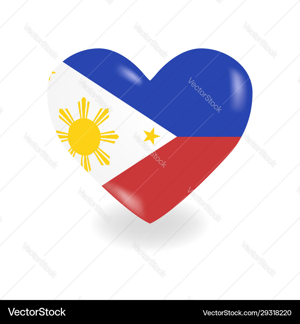 Volumetricphilippines heart on white background Vector Image