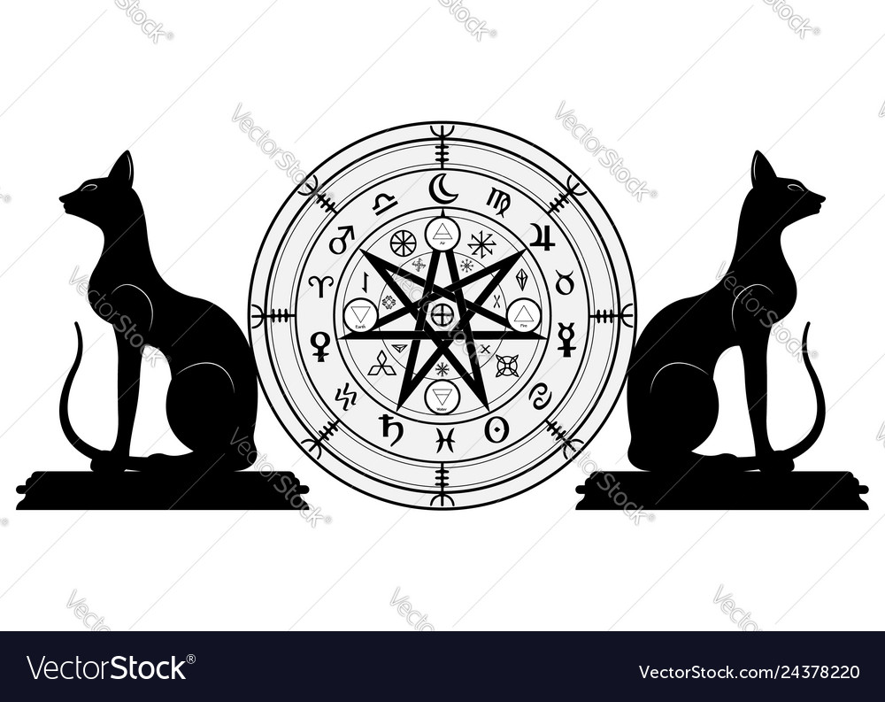 Wiccan symbol protection set mandala wicca Vector Image