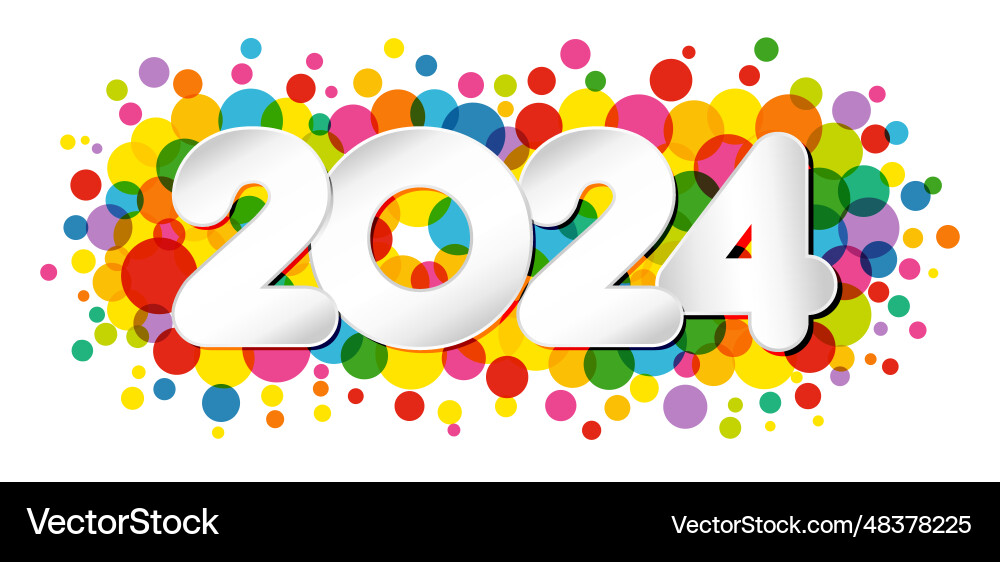 2024 horizontal colorful banner icon Royalty Free Vector