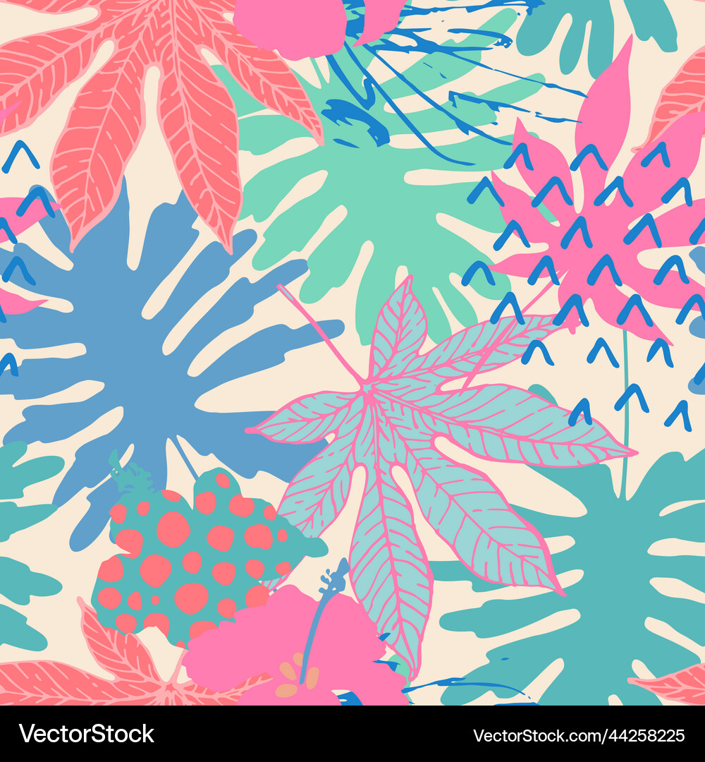 Abstract botanical leaves seamless pattern Vector Image