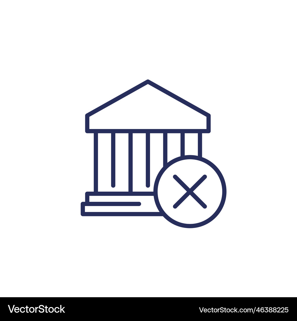 Bank sanctions line icon on white – Royalty-Free Vector | VectorStock