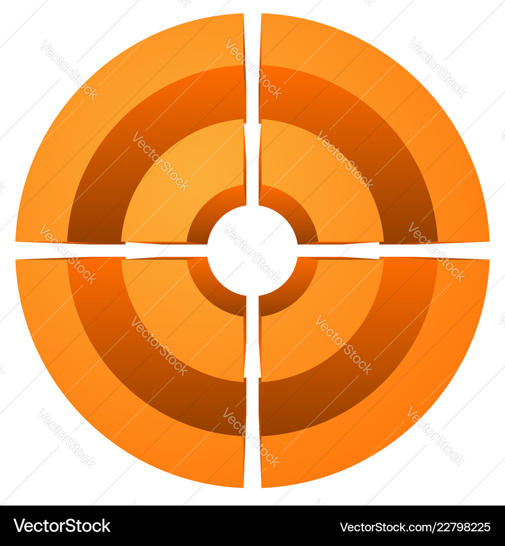 Colored crosshair reticle target mark shape on Vector Image