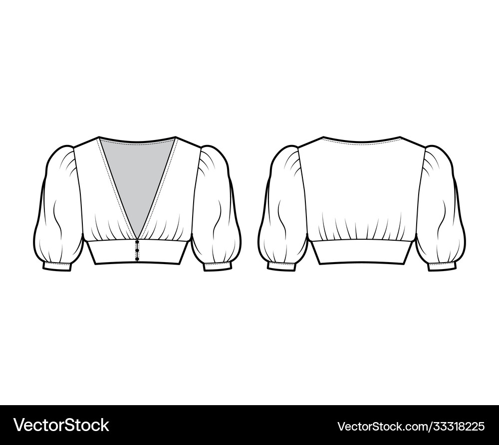 Cropped top technical fashion Royalty Free Vector Image