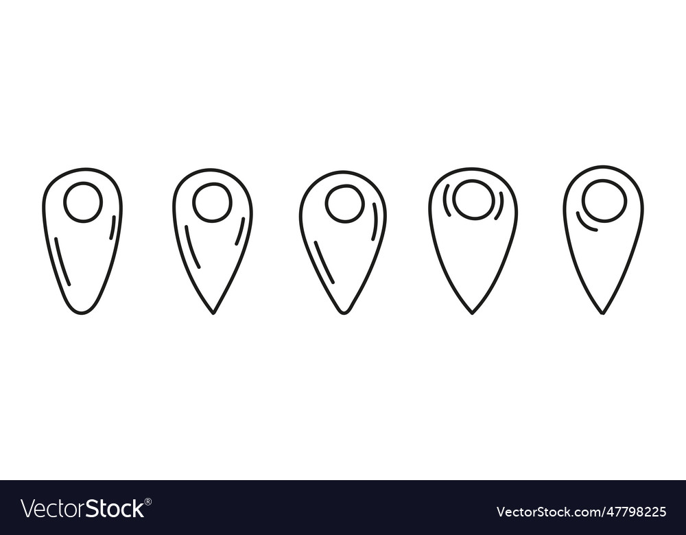 Doodle pin location icon hand drawn map pointer Vector Image