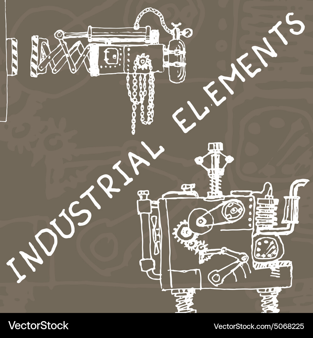 Hand draw retro mechanism eps10 Royalty Free Vector Image