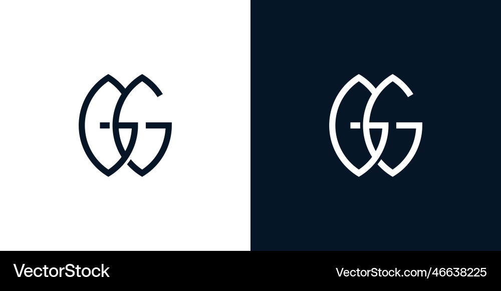 Modern and cool letter gg initials logo design Vector Image