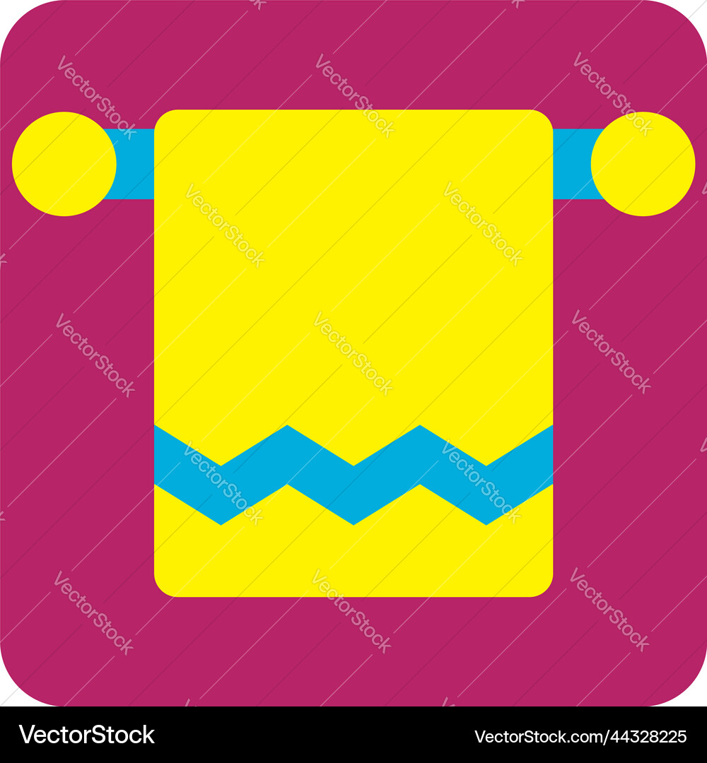 Yellow bathroom towel on a white background Vector Image