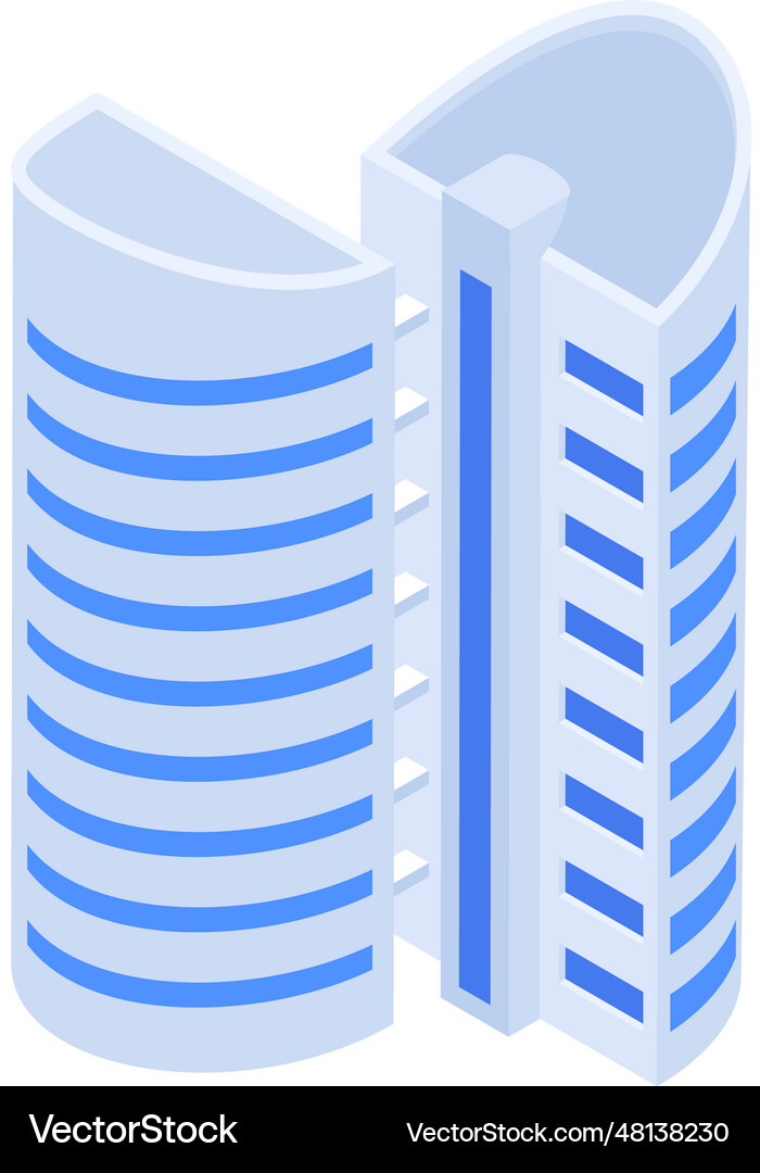 An isometric icon of building Royalty Free Vector Image