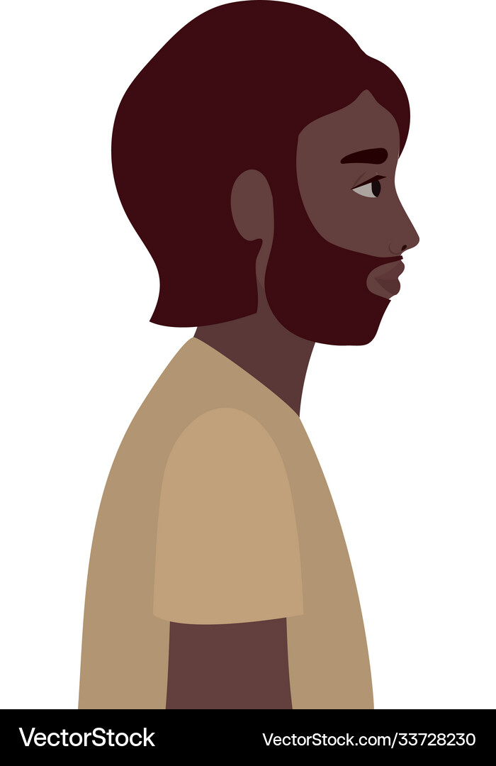 Black man cartoon in side view design Royalty Free Vector