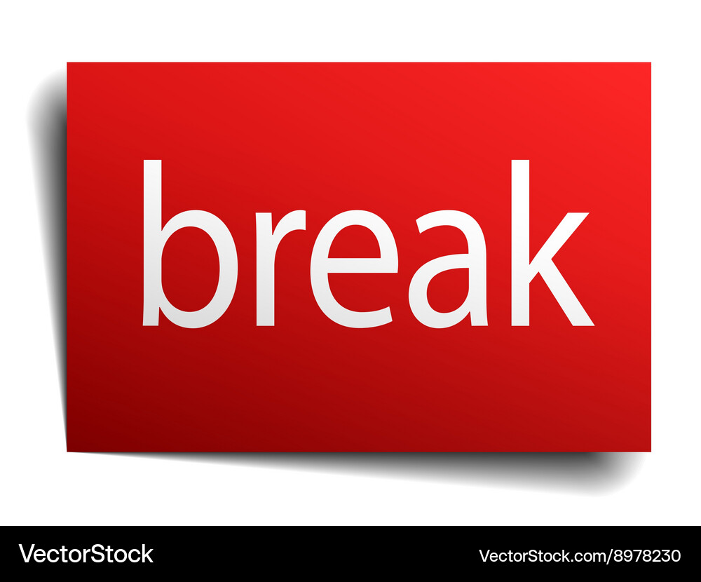 Break red paper sign isolated on white Royalty Free Vector