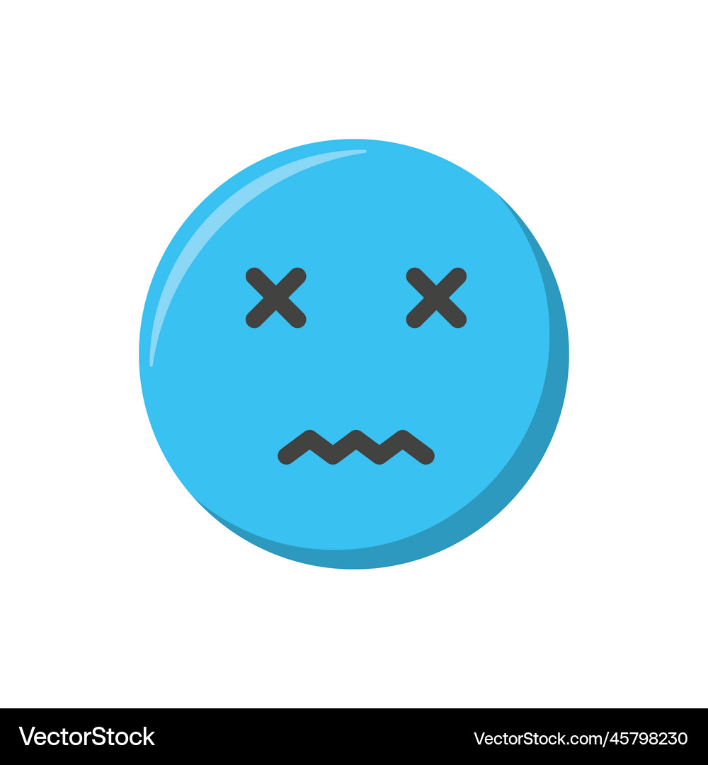Emoji icon sick face ill emoticon Royalty Free Vector Image