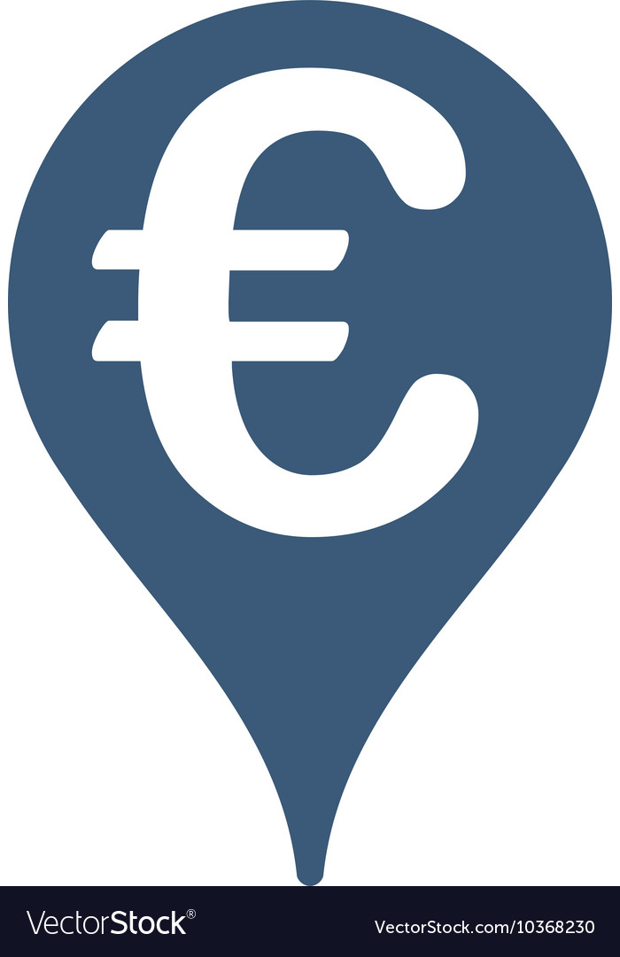 Euro map pointer flat icon Royalty Free Vector Image Euro map pointer flat icon Royalty Free Vector Image