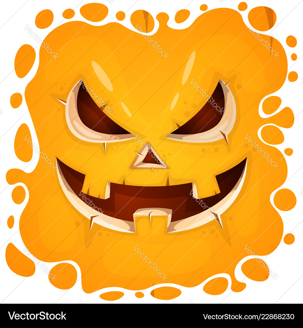Funny cute crazy pumpkin character halloween Vector Image