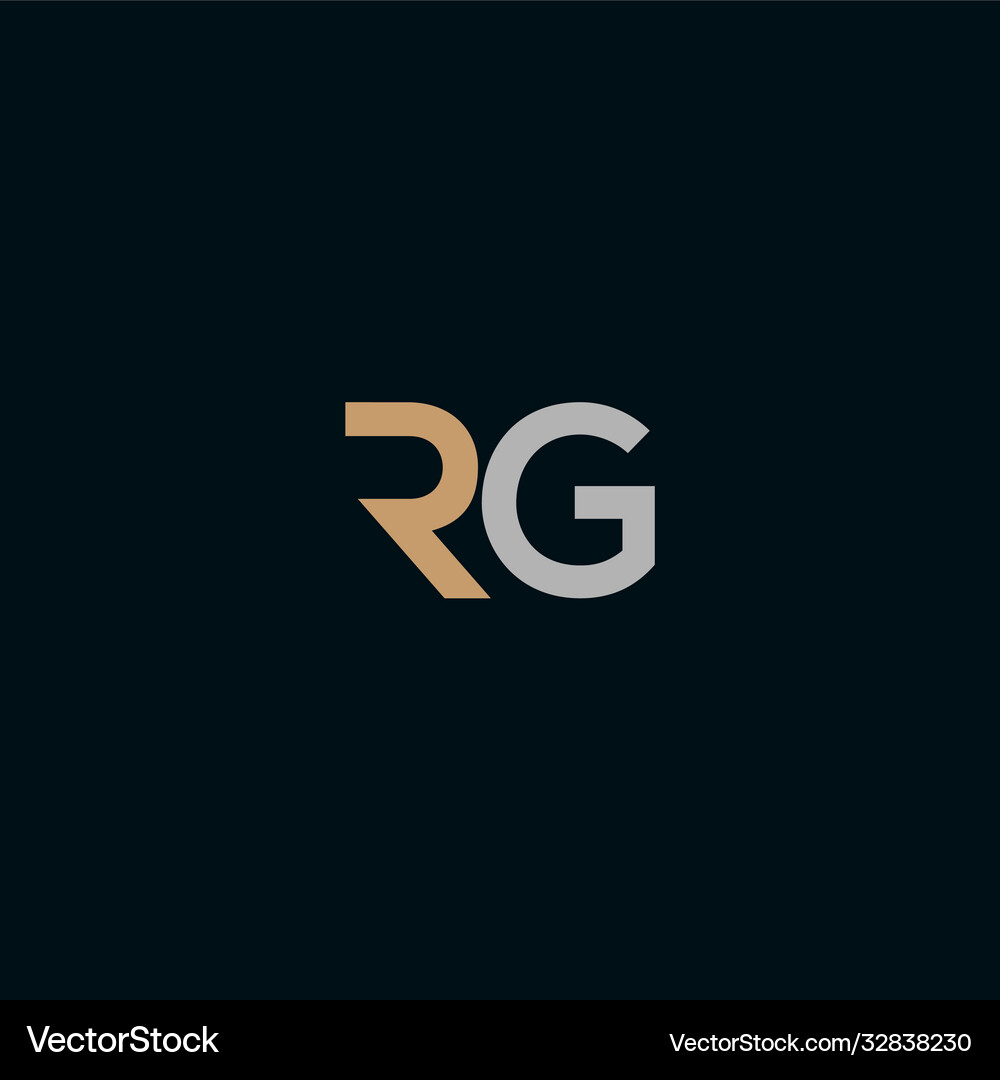 Gr or rg letter designs with different colors Vector Image