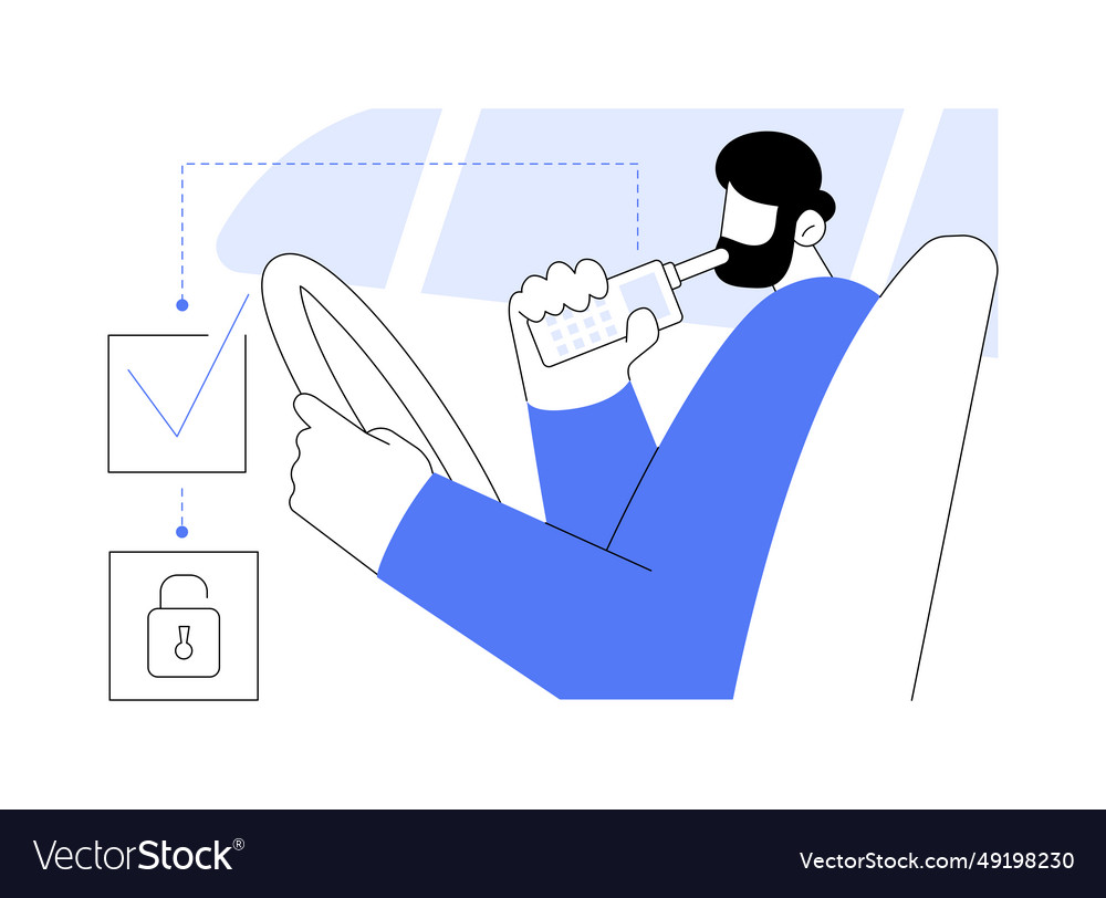 Ignition interlock abstract concept Royalty Free Vector