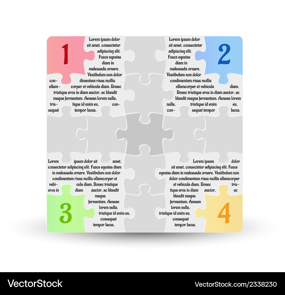 Infographics - four options with puzzle pieces Vector Image
