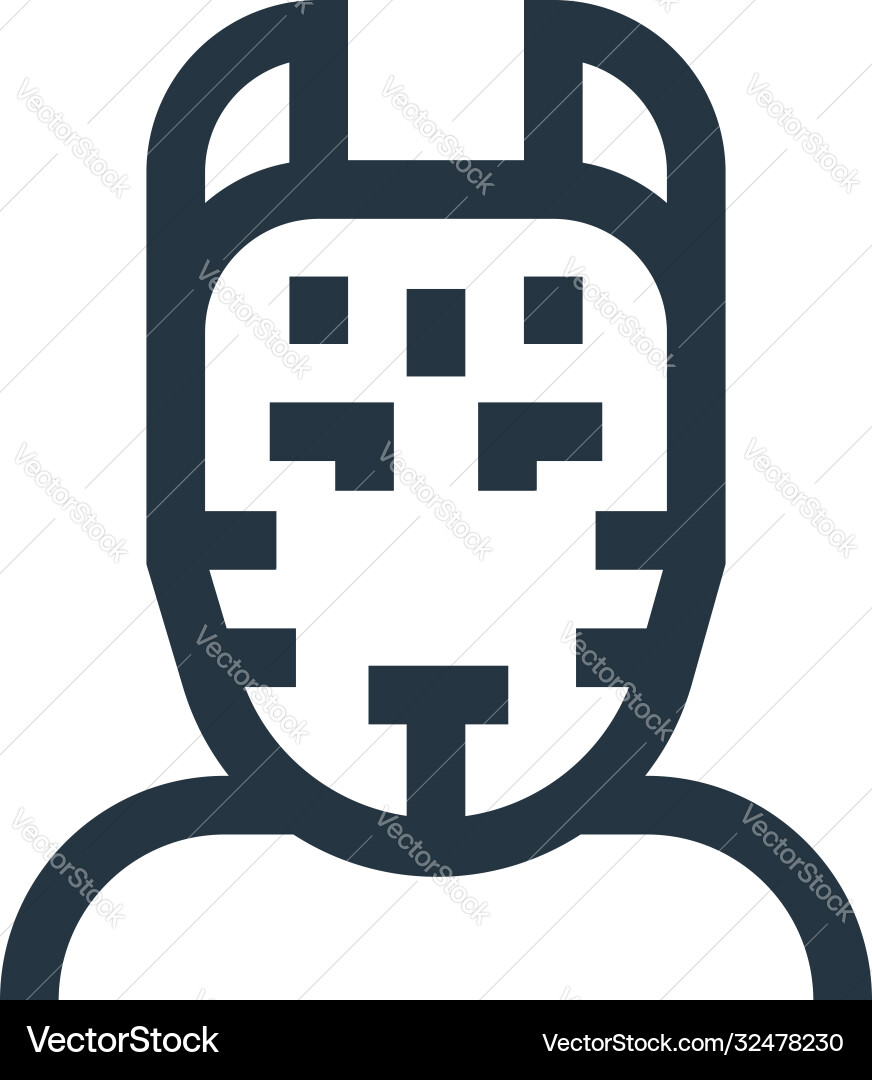 Kitsune icon isolated on white background outline Vector Image