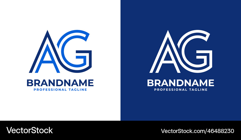 Letter ag line monogram logo suitable for any Vector Image