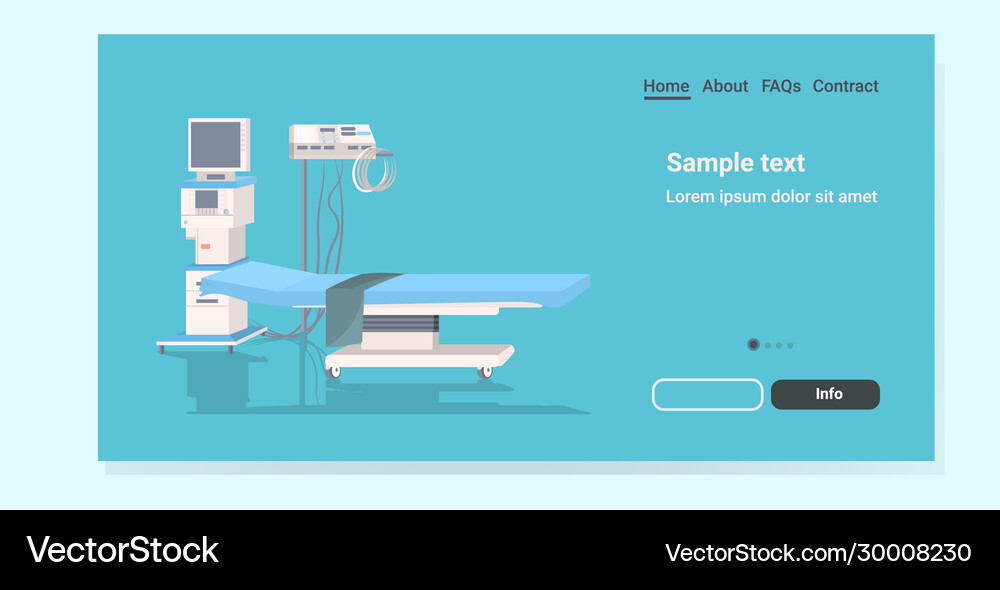 Life support machine and bed at hospital ward Vector Image