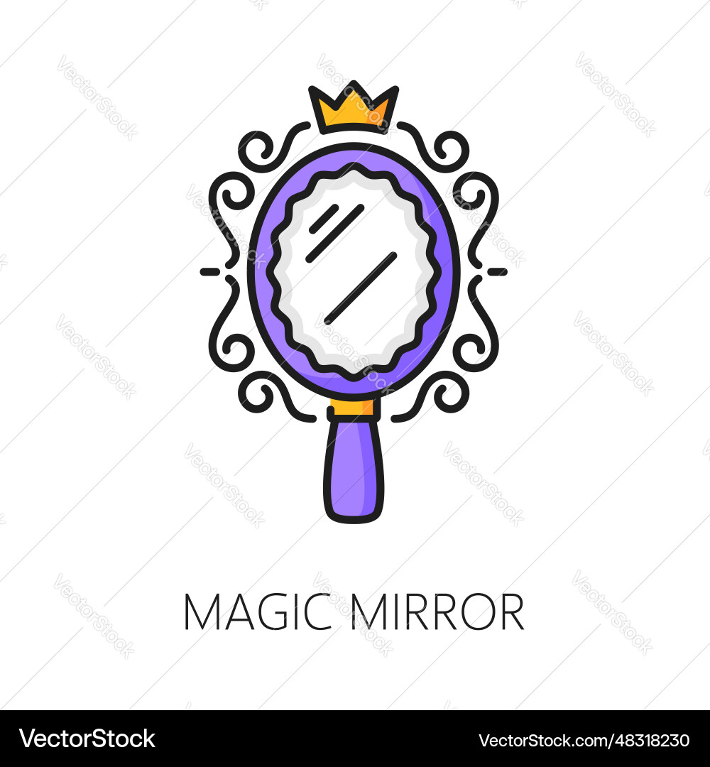 Magic mirror witchcraft icon mystery sign Vector Image