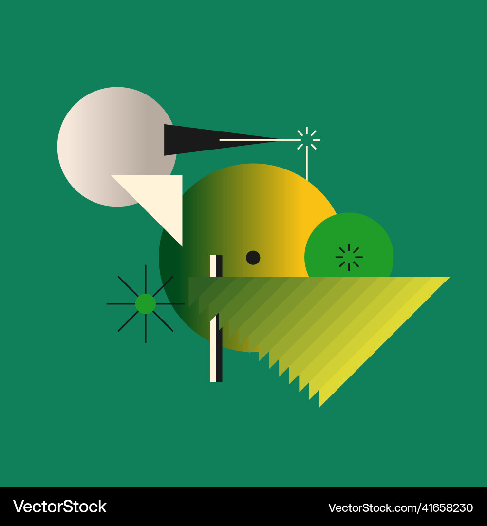 Modern geometric composition of various shapes Vector Image