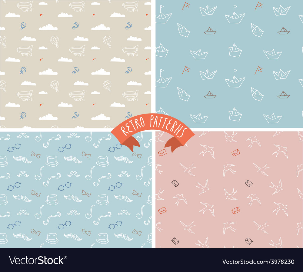 Retro patterns Royalty Free Vector Image - VectorStock