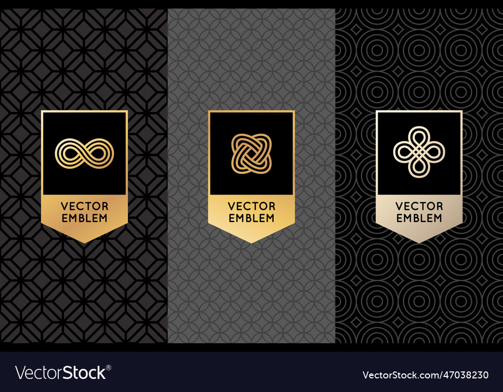 Set of design elements labels and frames Vector Image