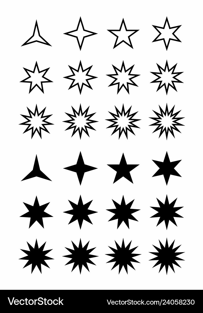 Set of stars Royalty Free Vector Image - VectorStock