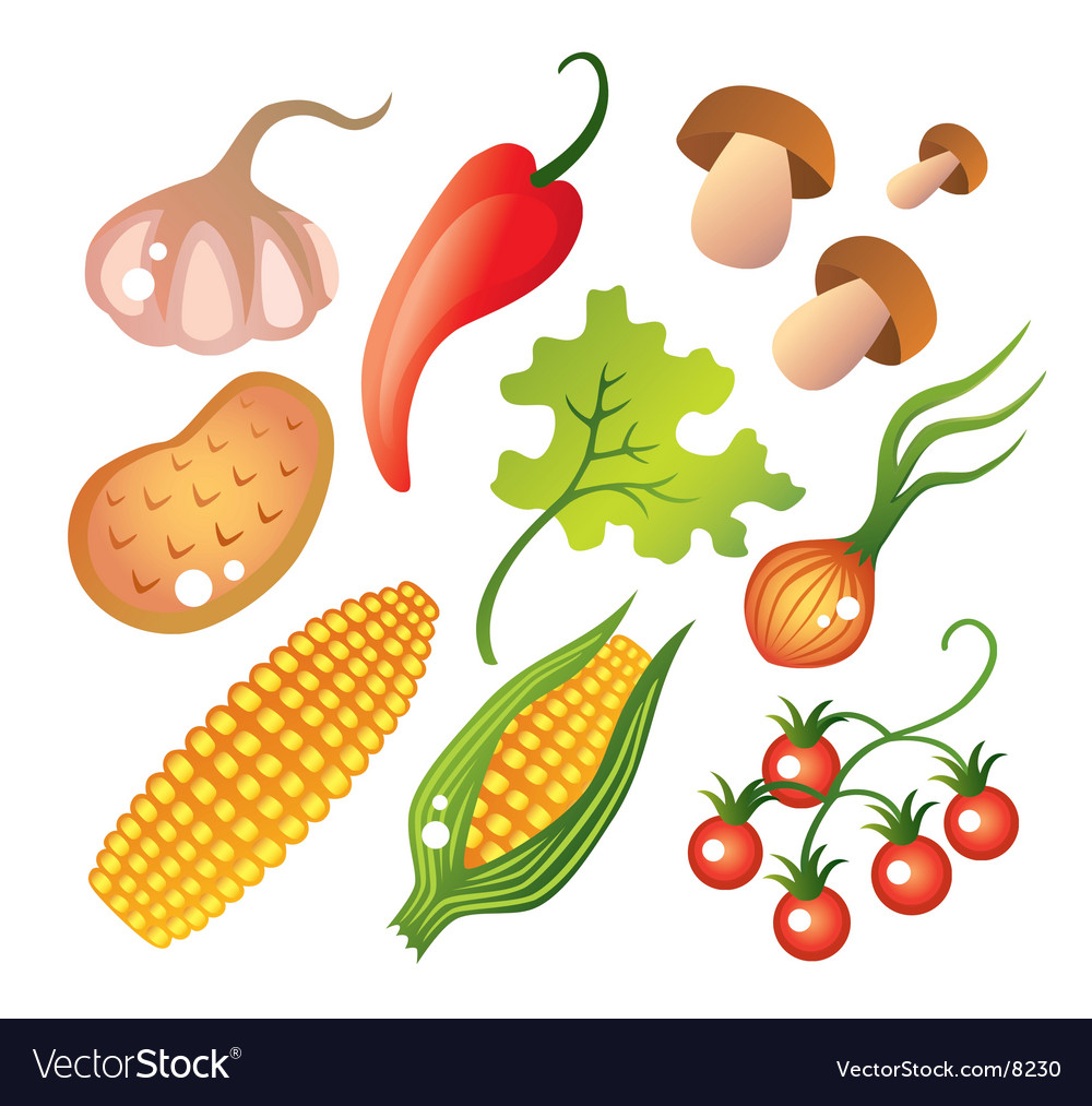 Set vegetables Royalty Free Vector Image - VectorStock
