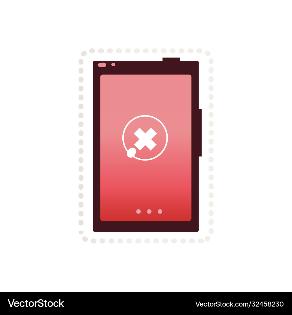 Tablet mobile device icon or sign with prohibition