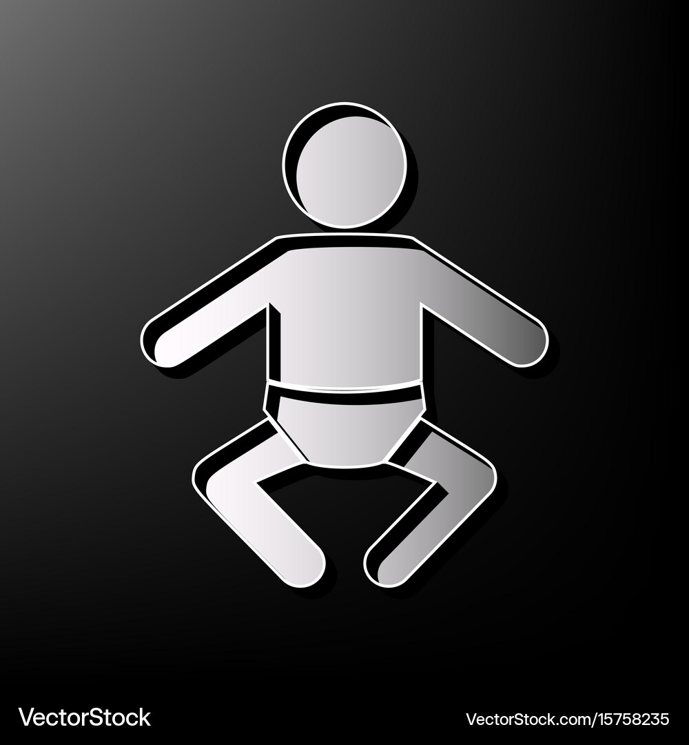 Baby sign gray 3d printed Royalty Free Vector Image