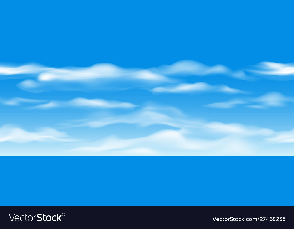 Blue sky clouds seamless pattern Royalty Free Vector Image