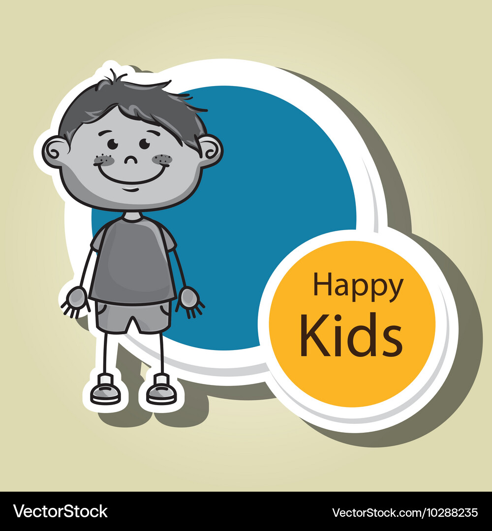 Boy kids happy icon Royalty Free Vector Image - VectorStock