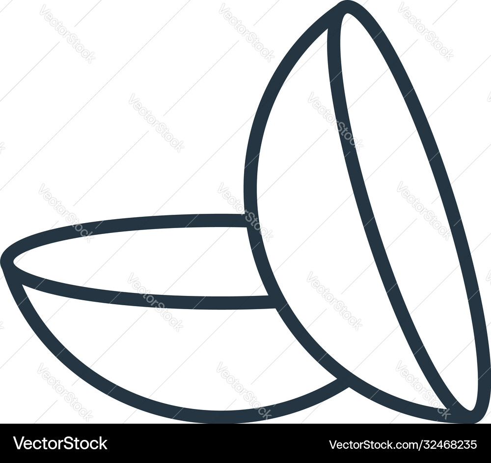 Contact lens icon lens editable stroke Royalty Free Vector