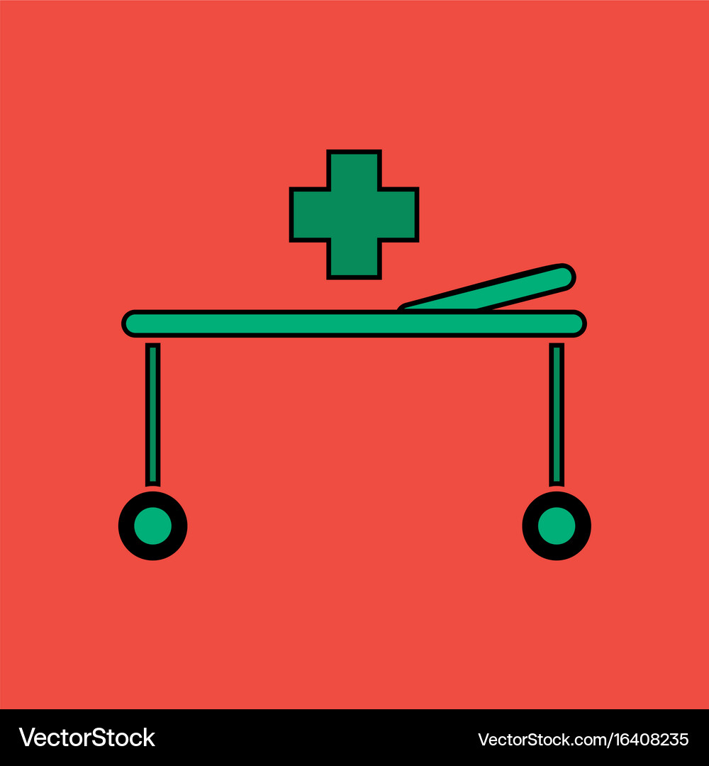 Flat icon design collection medical stretcher Vector Image