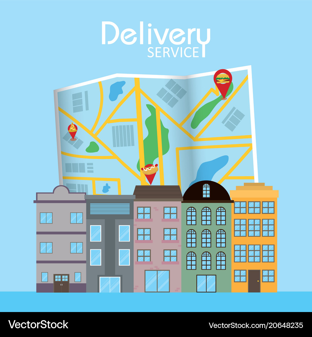 Food delivery service Royalty Free Vector Image