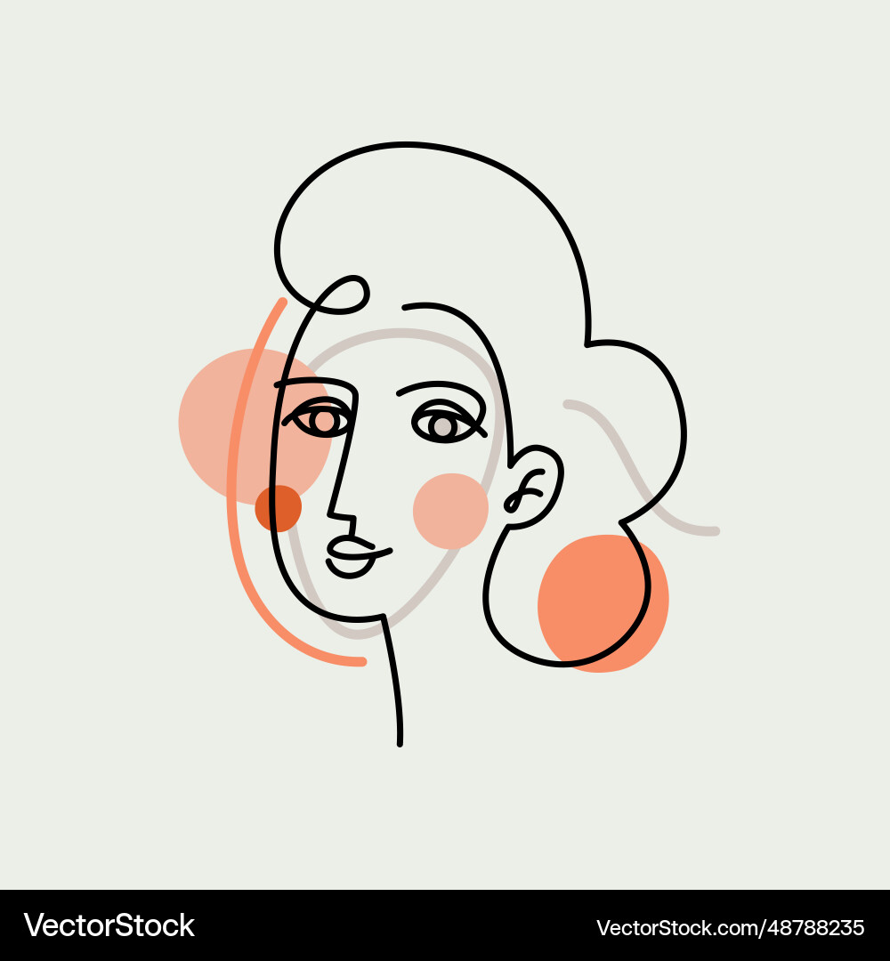 In minimal linear style - minimalistic female Vector Image