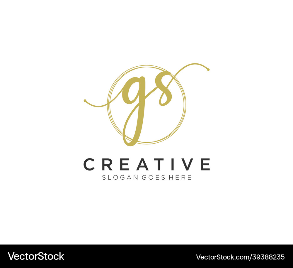 Initial gs feminine logo beauty monogram Vector Image