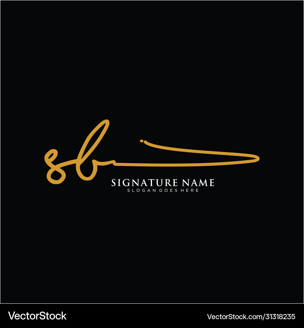 Letter sb signature logo template Royalty Free Vector Image